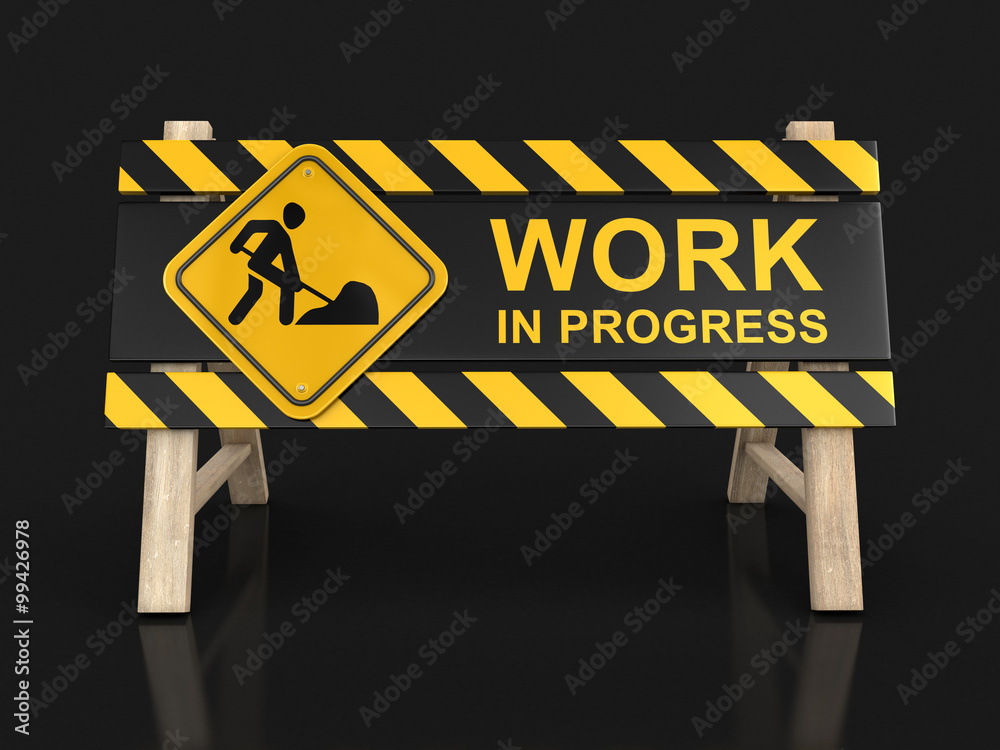 Work in progress sign. Image with clipping path Stock Illustration ...