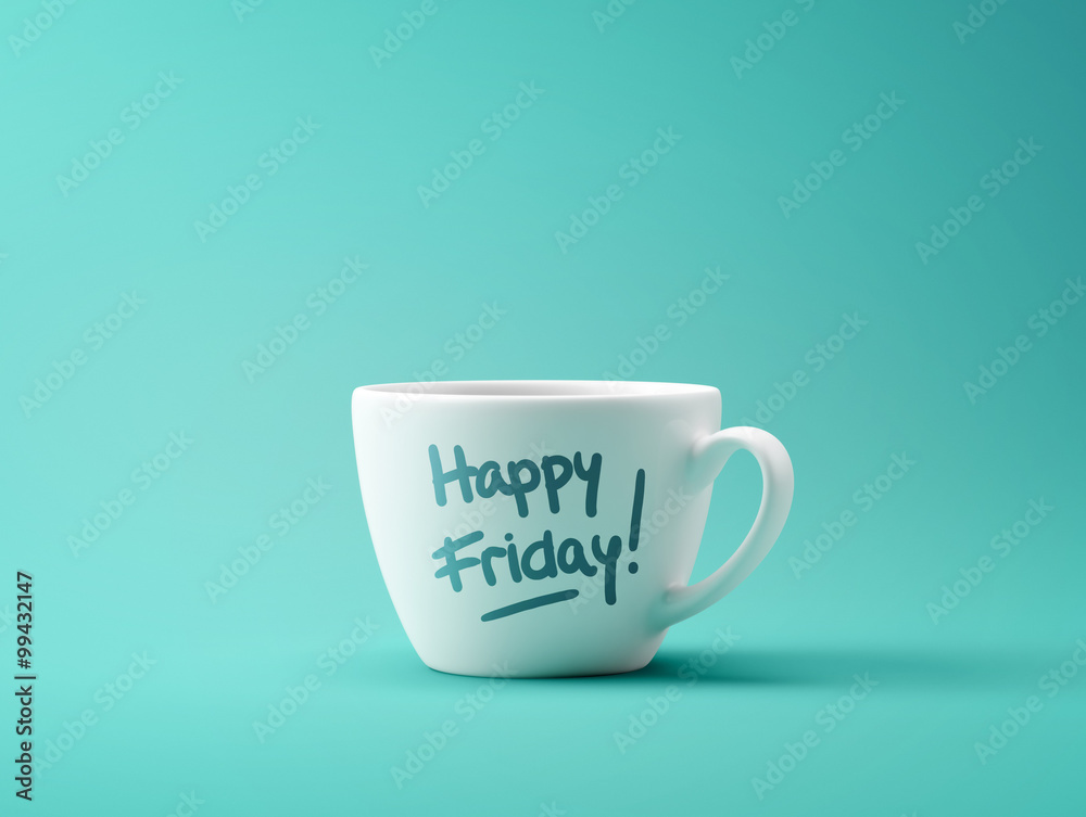 Happy Friday Coffee Cup Concept Stock Illustration | Adobe Stock