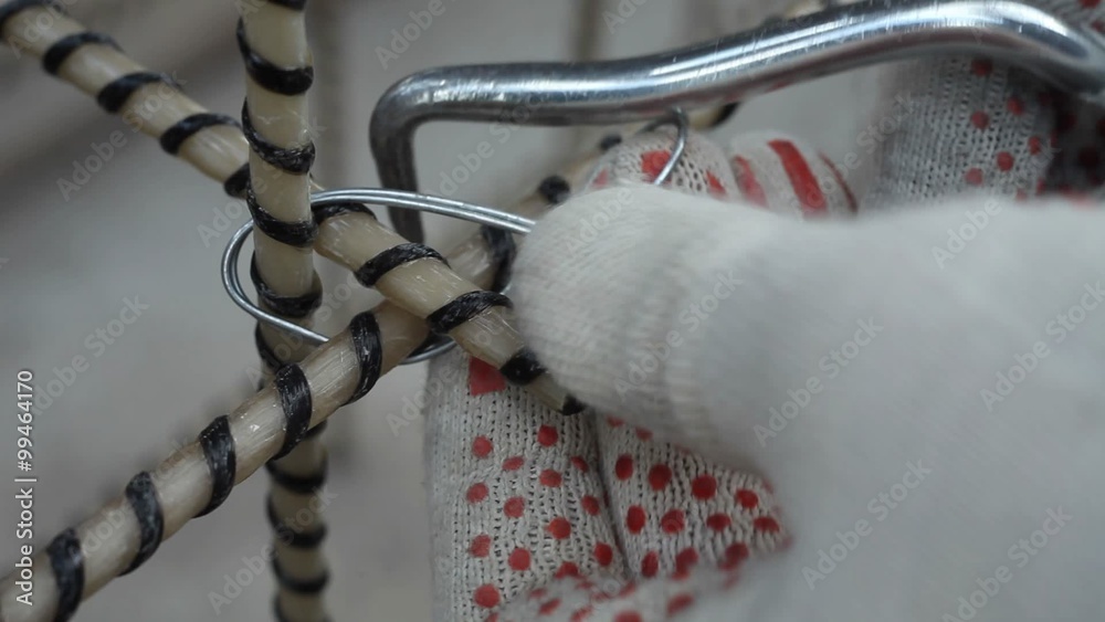 Fiberglass reinforcement. Composite rebar. The builder makes the ...