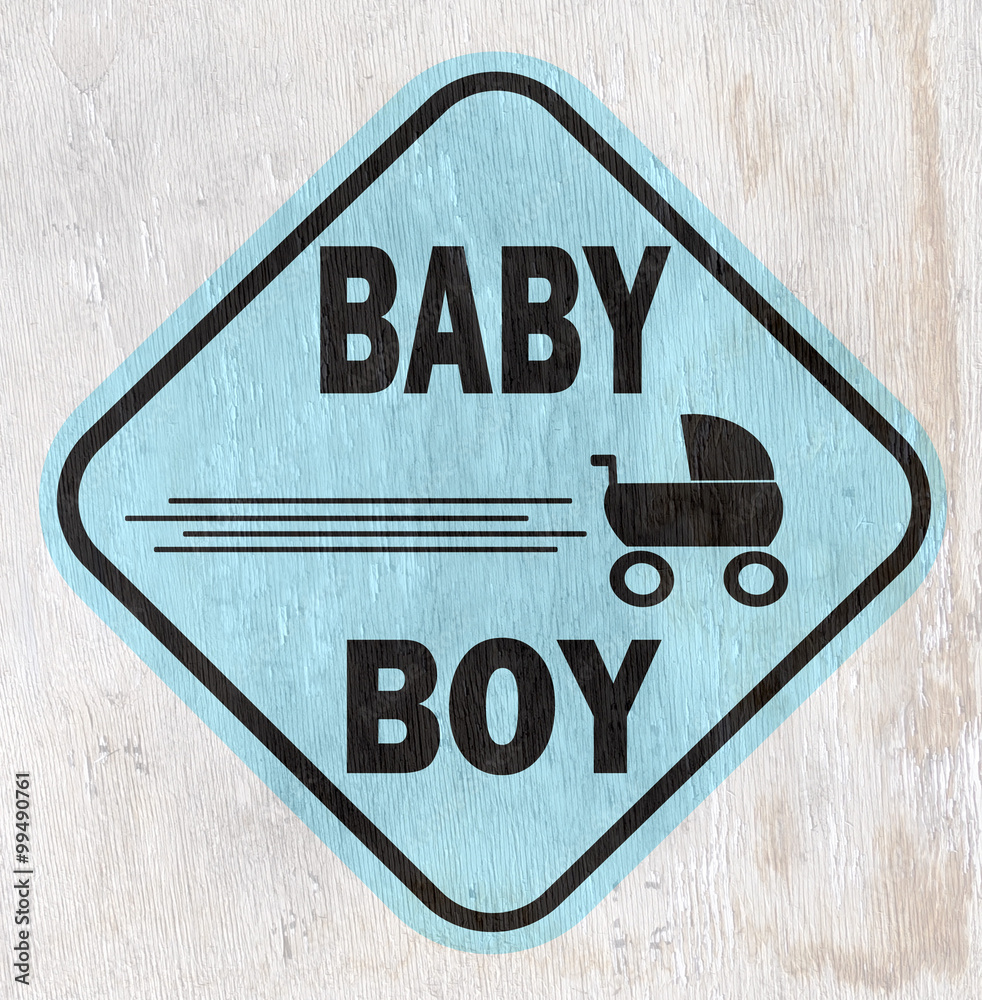 funny baby boy sign on wood grain texture Stock Illustration | Adobe Stock