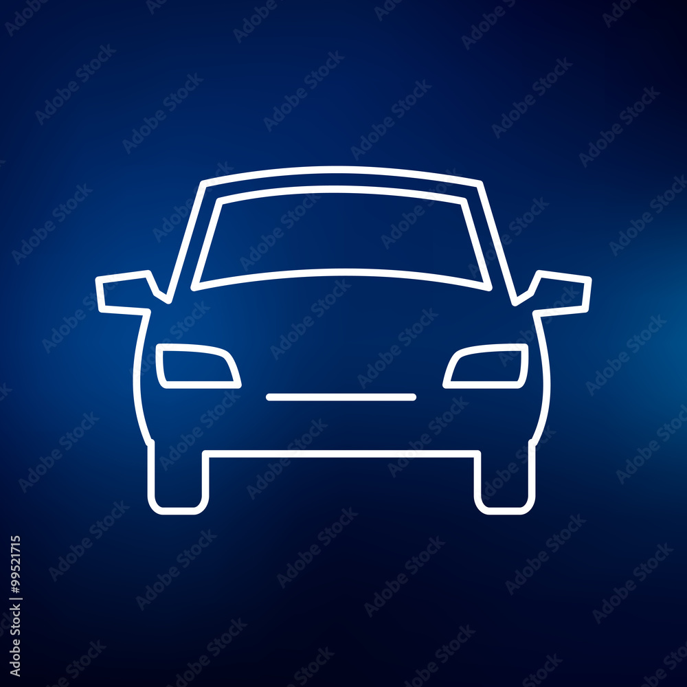 Front of car icon. Motor vehicle sign. Automobile symbol. Thin line ...