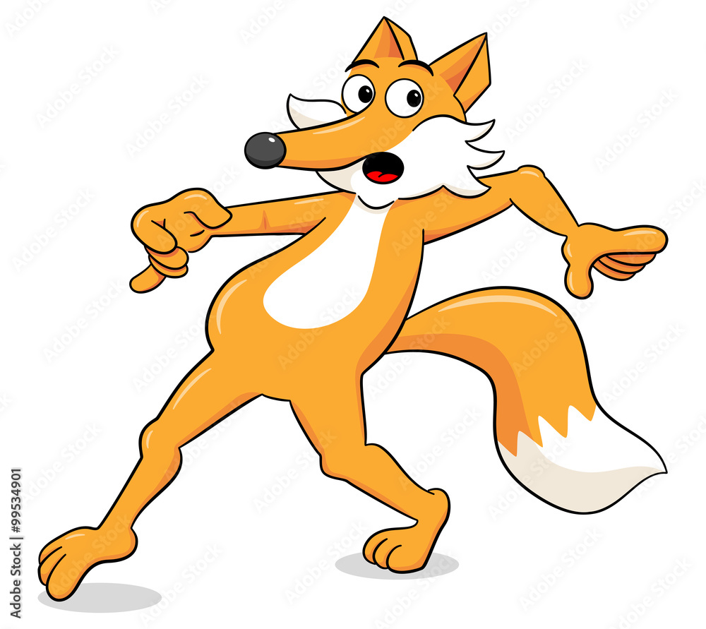 Cartoon Fuchs stiehlt sich davon Stock Vector | Adobe Stock