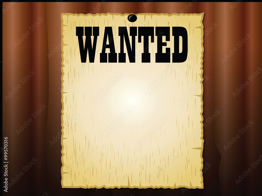 cartoon vector illustration of a wanted poster Stock Vector | Adobe Stock