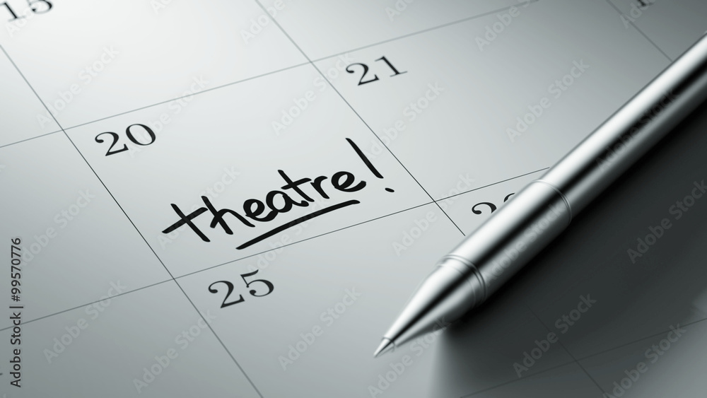Closeup of a personal agenda setting an important date written w Stock ...