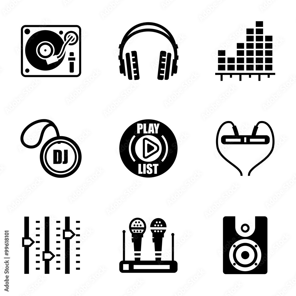 Vector DJ icon set Stock-Vektorgrafik | Adobe Stock