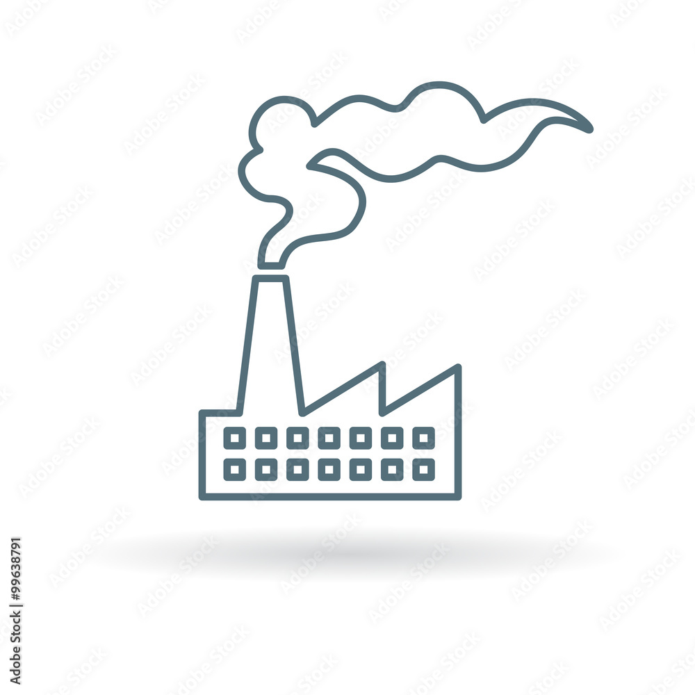Factory pollution icon. Industrial pollution sign. Air pollution symbol ...