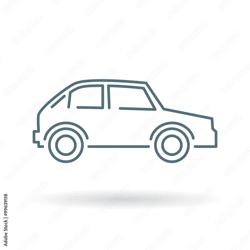 Car icon. Motor vehicle sign. Automobile symbol. Thin line icon on ...