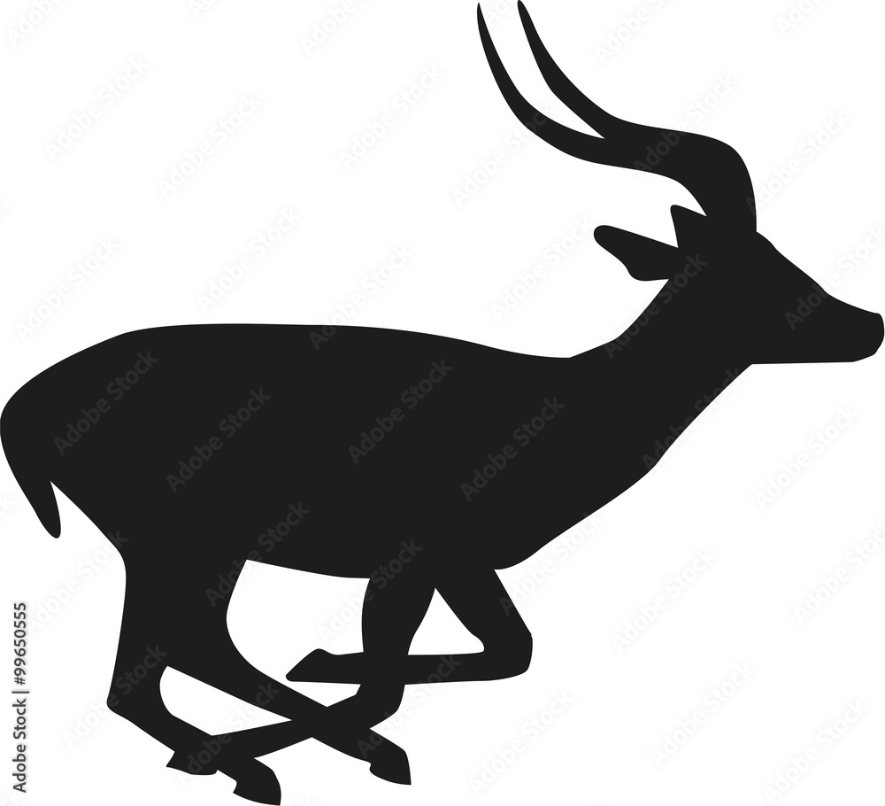 Running antelope Stock Vector | Adobe Stock
