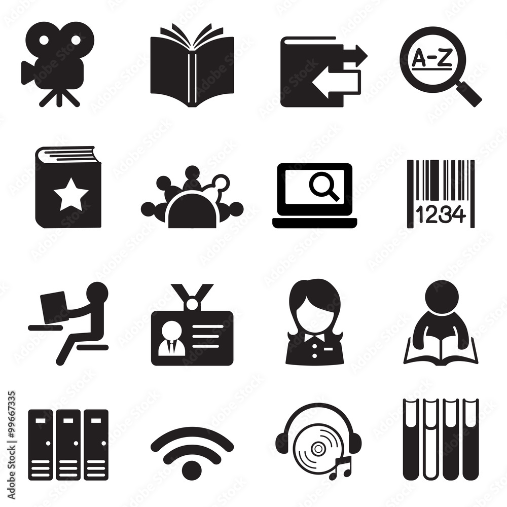 Library icons Vector illustration symbol 2 Stock Vector | Adobe Stock