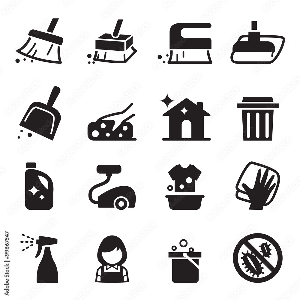 Cleaning icon set Stock Vector | Adobe Stock