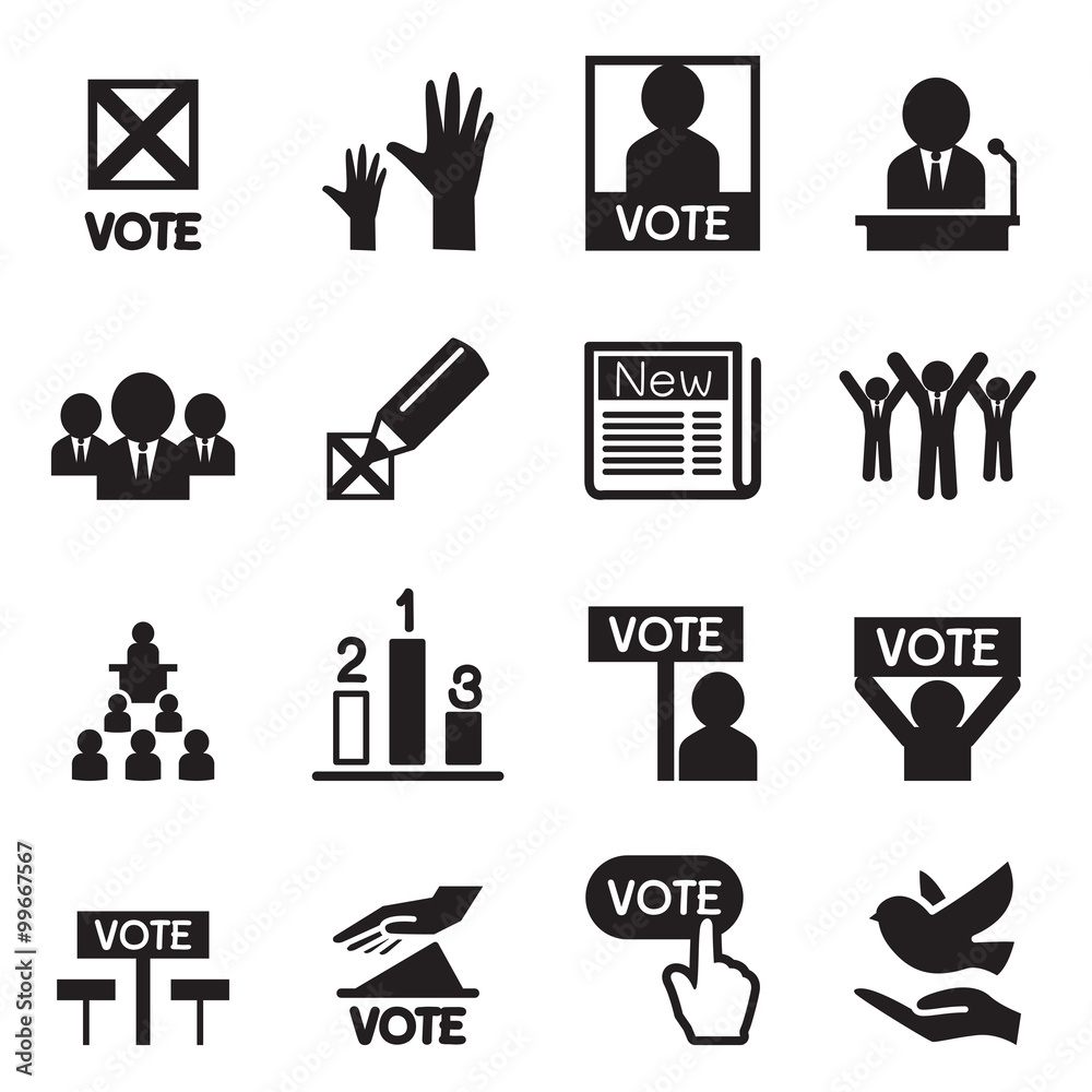 Democracy icon set Stock Vector | Adobe Stock