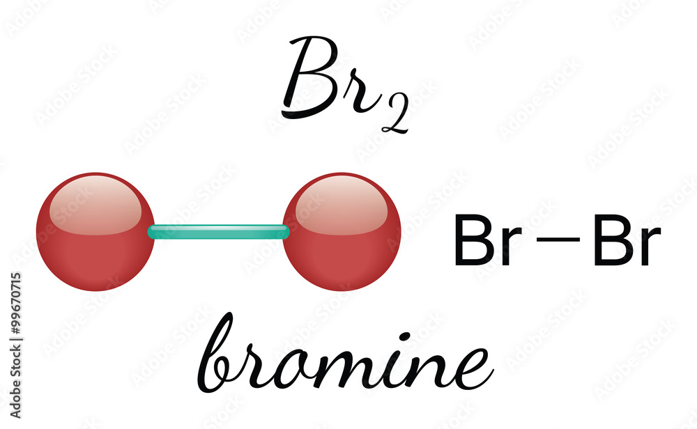Br2 bromine molecule Stock Vector | Adobe Stock