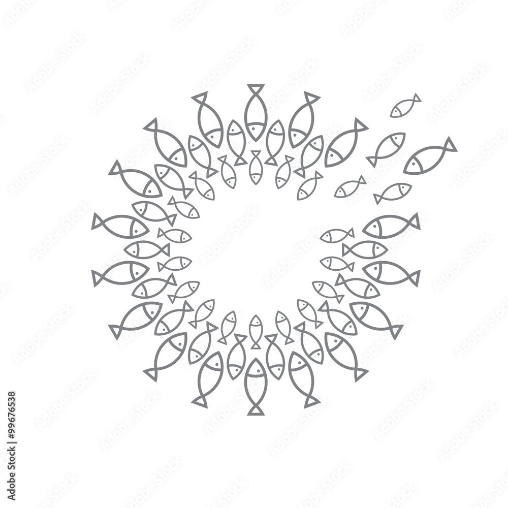 fish circle vector design template Stock Vector | Adobe Stock