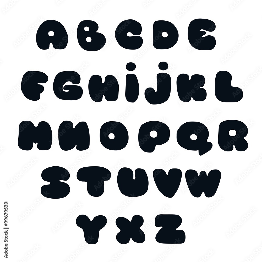 Handwritten alphabet, lettering. Hand drawn lowercase letters. Stock ...