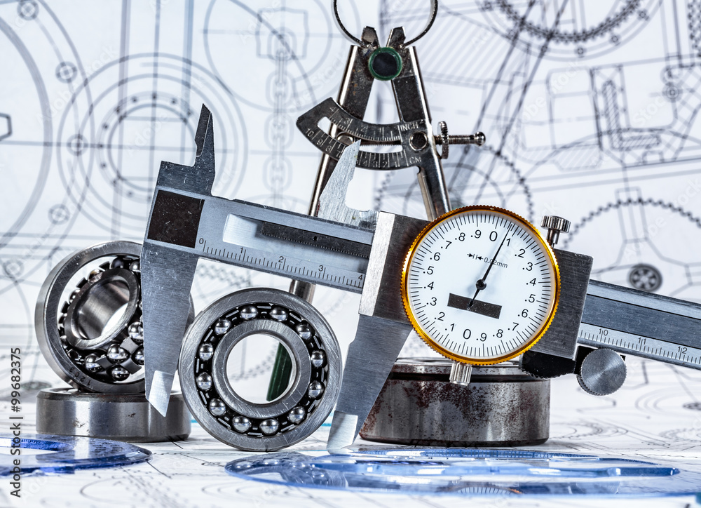 Technical drawing and tools Stock Photo | Adobe Stock