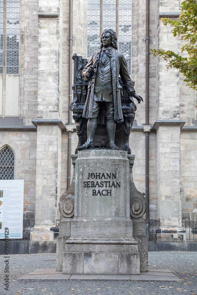 Monument to Johann Sebastian Bach near St. Thomas church where located ...