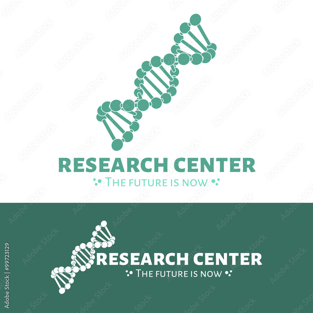 Vector research center logo. DNA chain logo. Green and white DNA ...