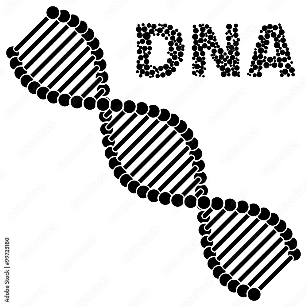 The DNA chain. The inscription of DNA circles. Stock Vector | Adobe Stock