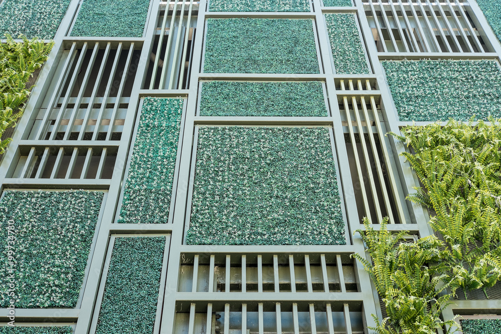 Green facade, vertical garden in architecture Stock Photo | Adobe Stock