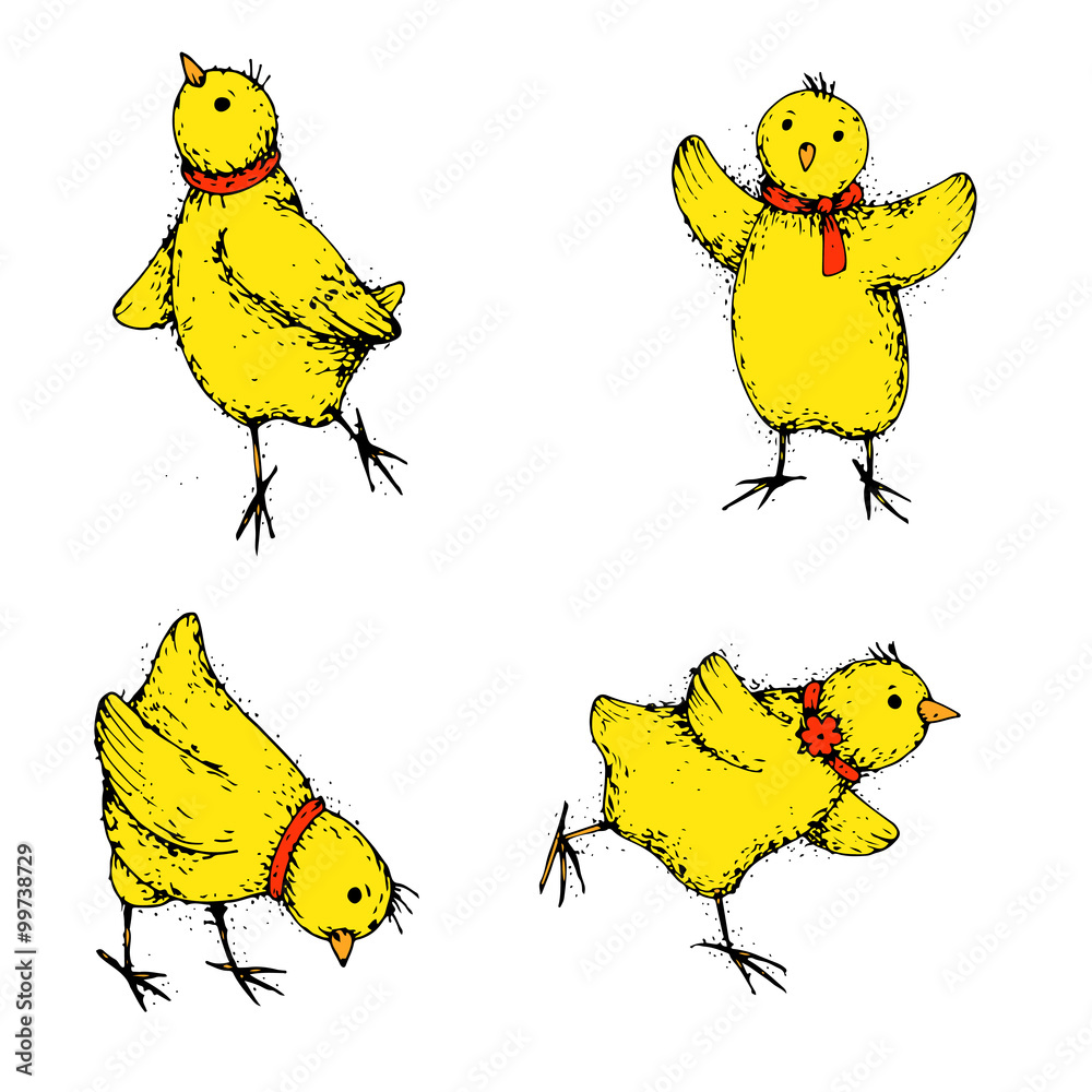 cartoon chicken isolated Stock Vector | Adobe Stock