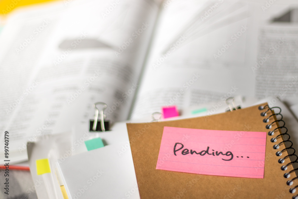 Pending; Stack of Documents with Large Amount of Analytic Materi Stock ...