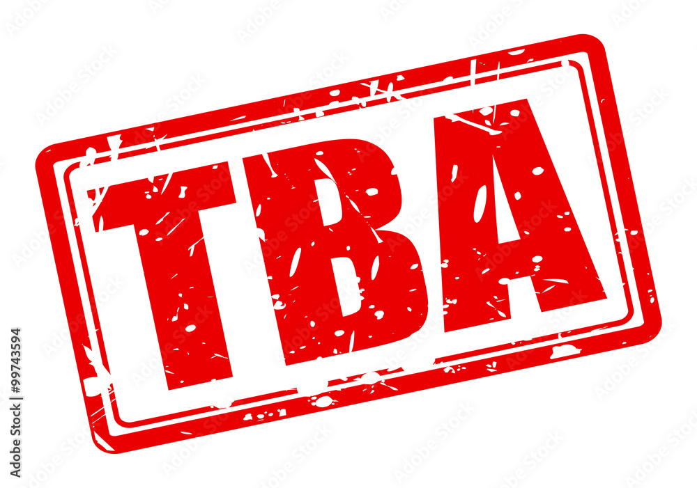 TBA red stamp text Stock-Vektorgrafik | Adobe Stock