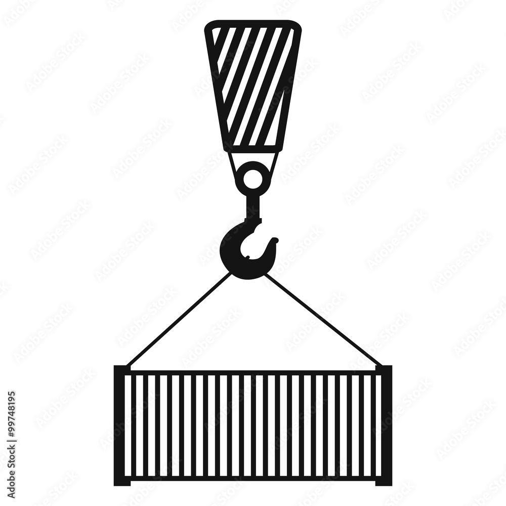 Crane lifts a container with cargo Stock Vector | Adobe Stock