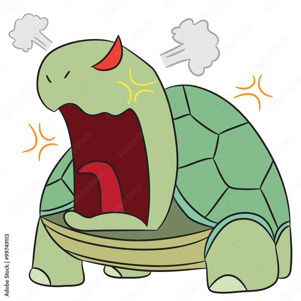 vector cartoon character turtle angry Stock Vector | Adobe Stock