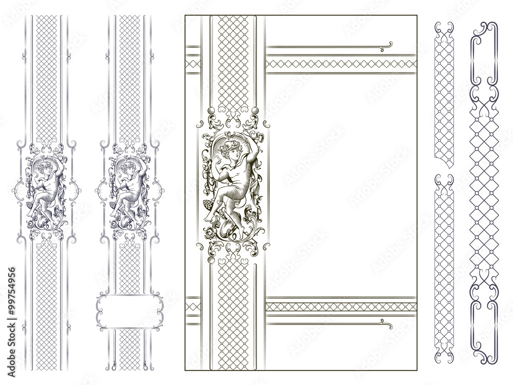 Luxury vector frame with border in rococo style Stock Vector | Adobe Stock