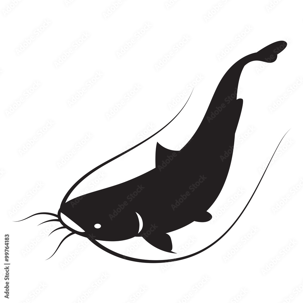 graphic catfish, vector Stock Vector | Adobe Stock