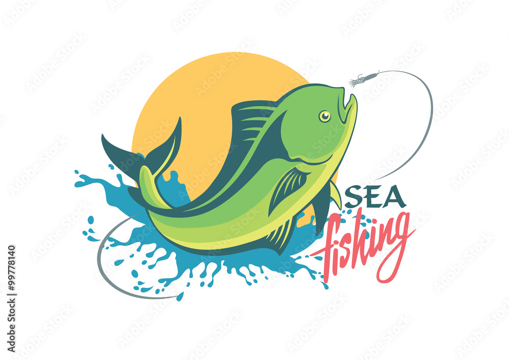 logo dorado fish Stock Vector | Adobe Stock