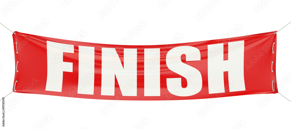 finish concept on the red banner Stock Illustration | Adobe Stock