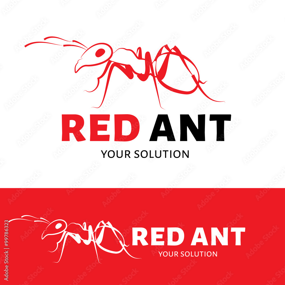 Ant vector logo. Red ant Stock Vector | Adobe Stock