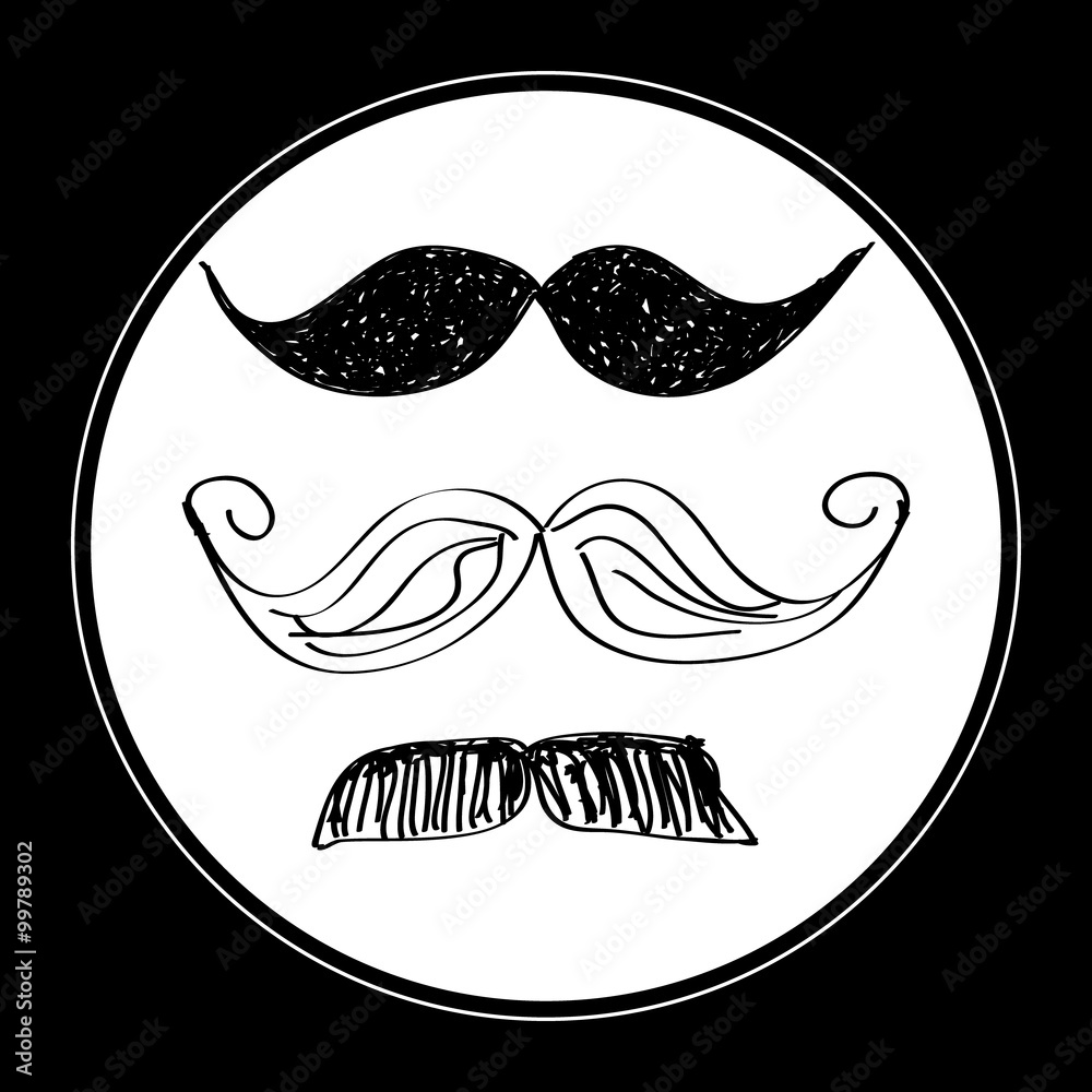 Simple doodle of a moustache Stock Vector | Adobe Stock