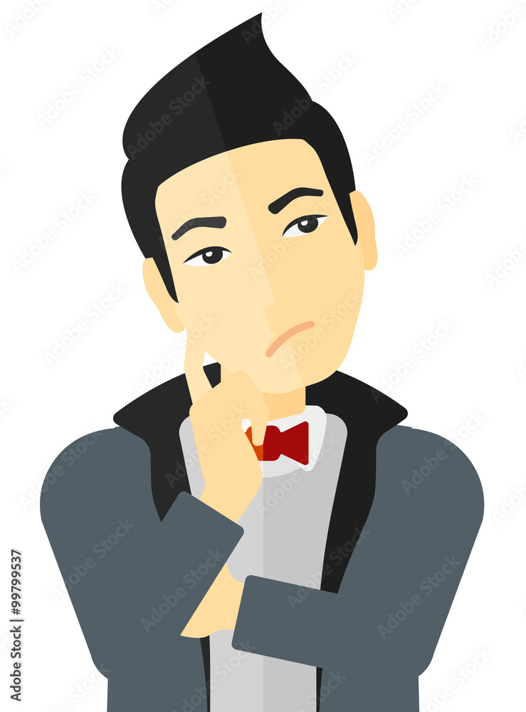 Doubtful young man. Stock Vector | Adobe Stock