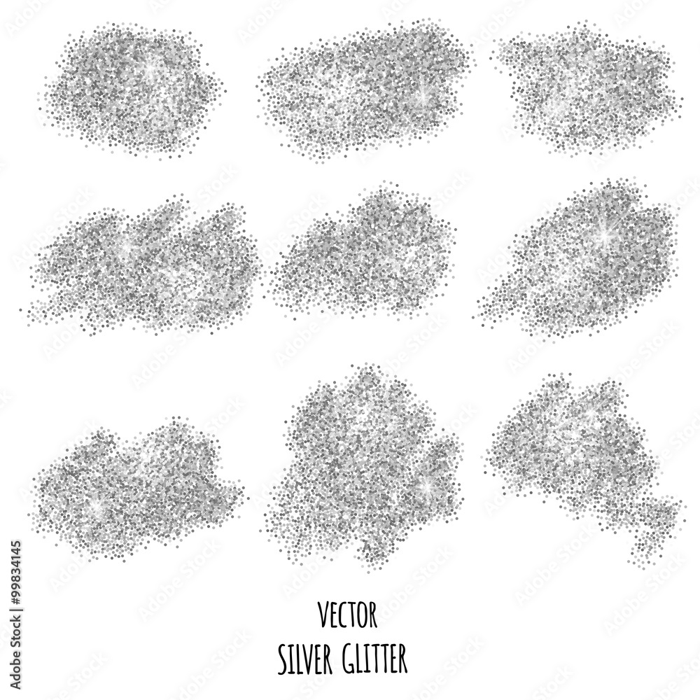 Silver glitter background. Stock Vector | Adobe Stock
