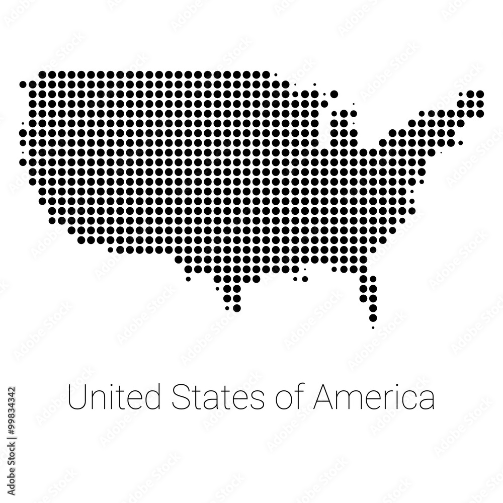 USA Map vector black dotted design Stock Vector | Adobe Stock