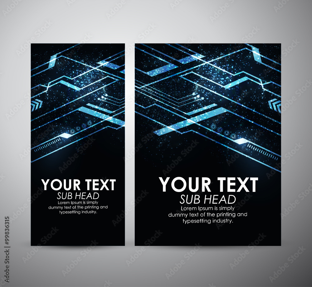 Abstract blue lights technology brochure business design template or ...