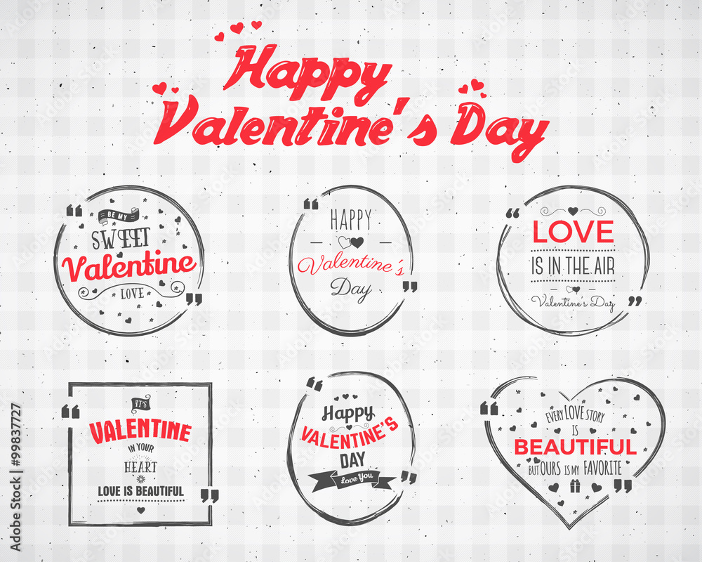 Valentine day Watercolor, ink, splash. Quote blank templates. Quote ...