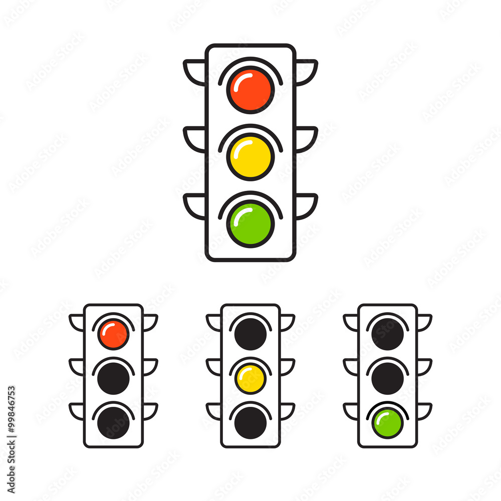 Traffic light icon Stock Vector | Adobe Stock