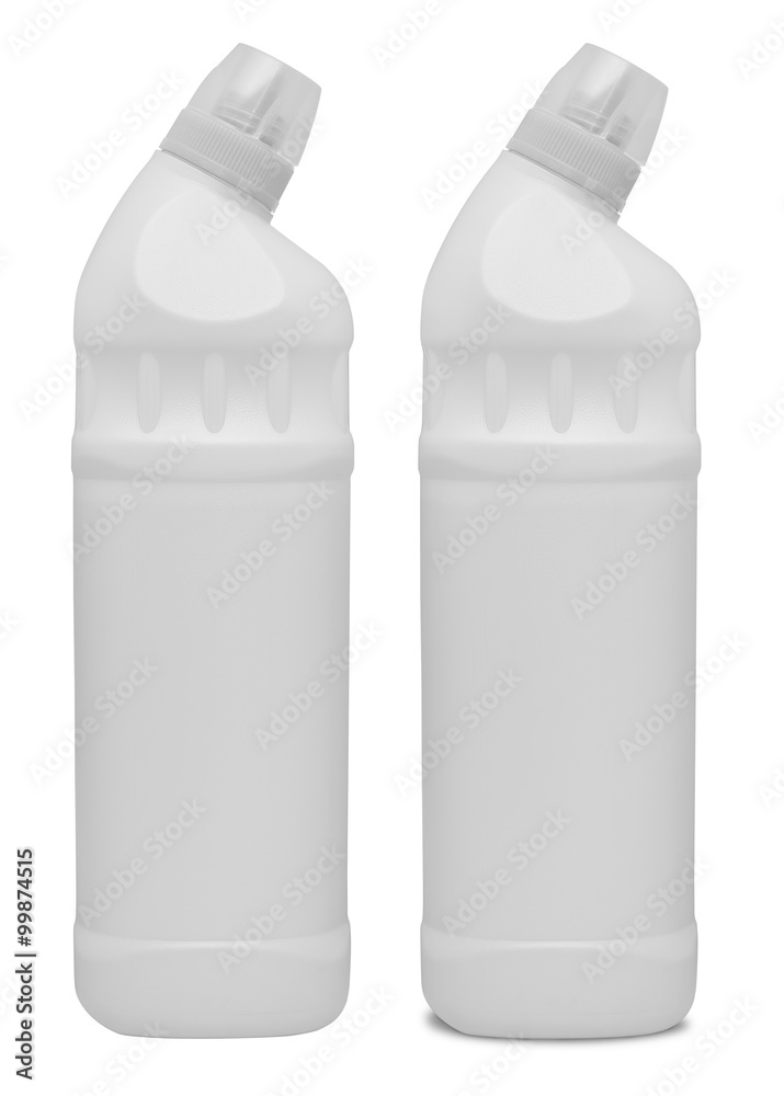 White plastic container isolated on white background. With shadow and ...