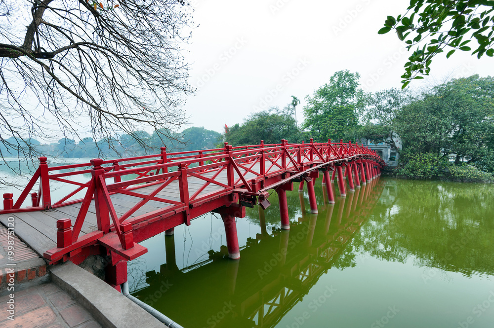 Fotografia do Stock: Red Bridge famous landmark in Vietnam, Hanoi ...