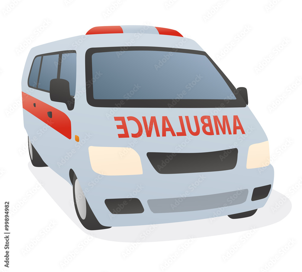 ambulance car, front view, vector illustration Stock Vector | Adobe Stock