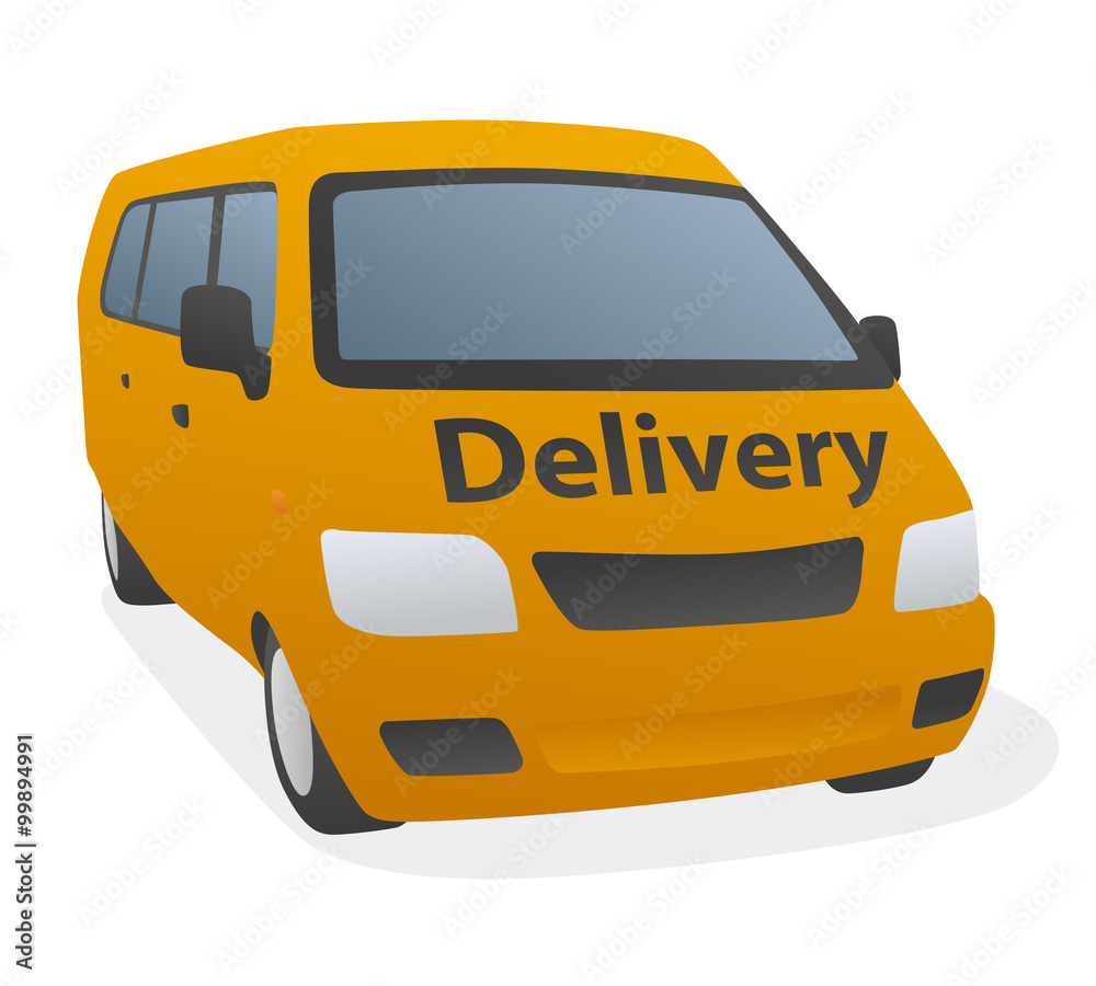 delivery van, front view, vector illustration Stock Vector | Adobe Stock