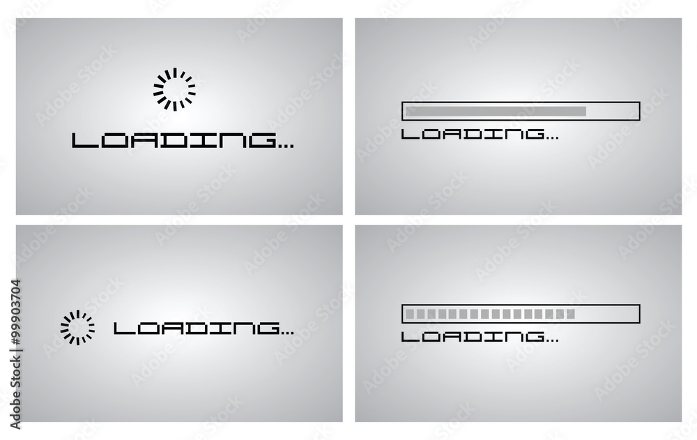 Loading progress bar icon set simple style, vector eps10 illustration ...