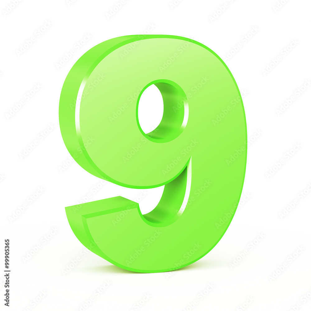 three-dimensional number in green Stock-Illustration | Adobe Stock