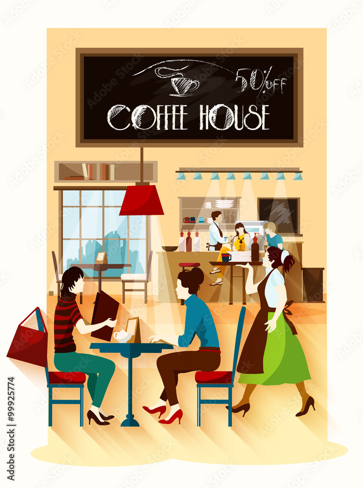 Coffee House Design Concept Stock Vector | Adobe Stock