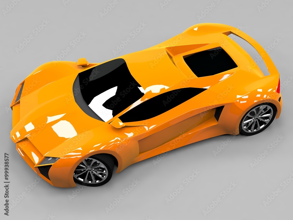Orange sports car premium. Conceptual design. A prototype of fast ...