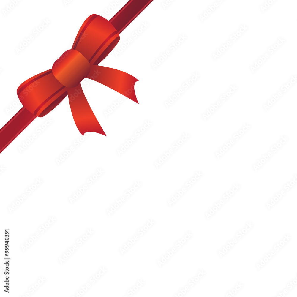 Present ribbon gift bow top left side way Stock Vector | Adobe Stock