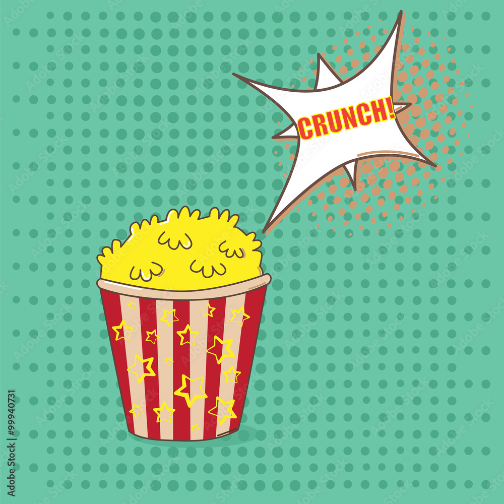 Pop art popcorn Stock Vector | Adobe Stock